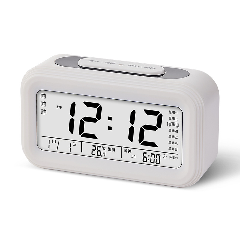 USB charging intelligent voice alarm clock three sets of alarm LED ...