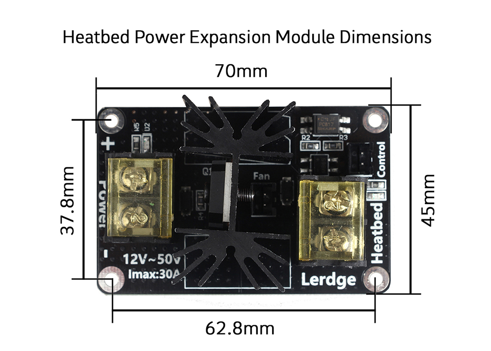 Hot Bed Module MOS high-current Power Expansion Board with Cable ...