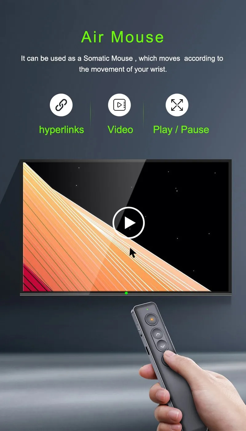 Double Laser Pointer Pen H90S Wireless Presenter Green Red Laser ...